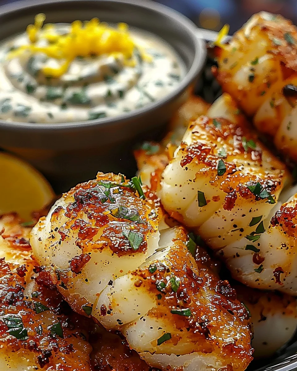 Garlic Butter Cod Bites with Creamy Lemon Herb Dip - Irresistible Appetizer